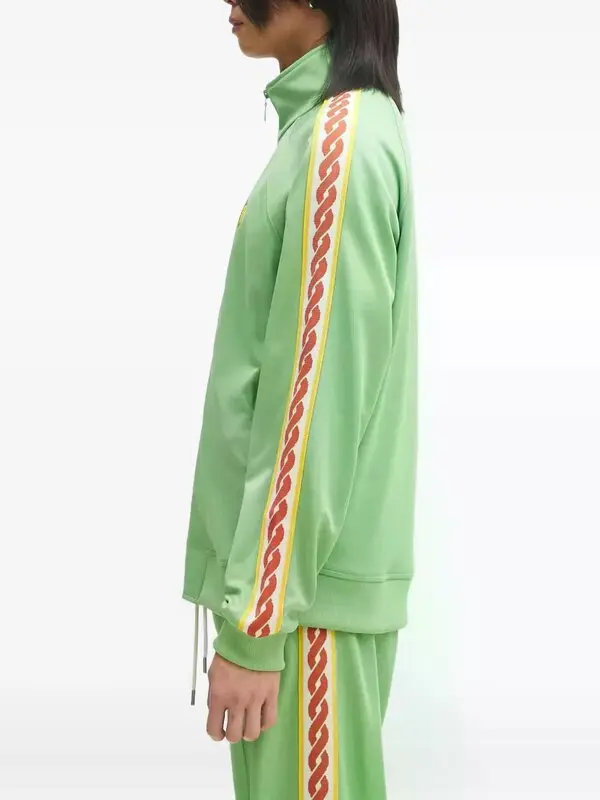 Drole De Monsieur Stripe-trimmed Zip-up Track Top - Green