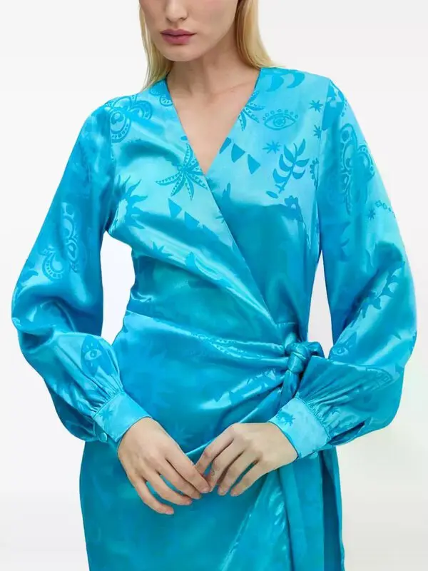 NEVER FULLY DRESSED Wrap Midi Dress