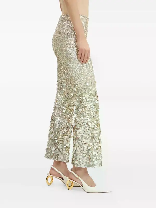 Luisa Spagnoli Sequin-embellished Flared Trousers