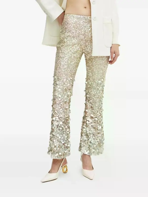 Luisa Spagnoli Sequin-embellished Flared Trousers