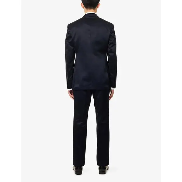 TOM FORD Shelton Peak-lapels Cotton Suit - Navy.