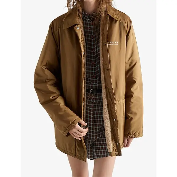 Prada Re-nylon Blouson Woven Jacket - Brown