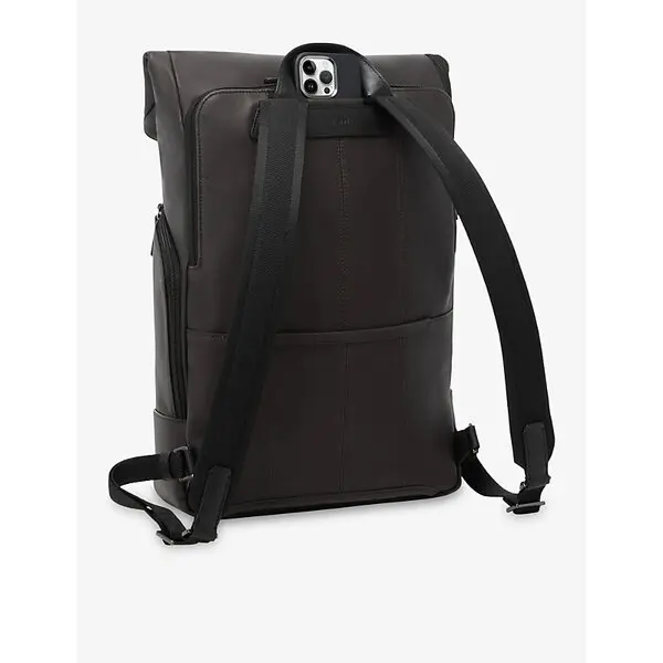 Tumi Leather Roll Top Backpack