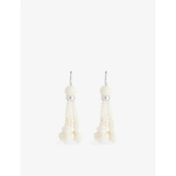 Le Sundial Venice Opera Beaded Drop Earrings - White