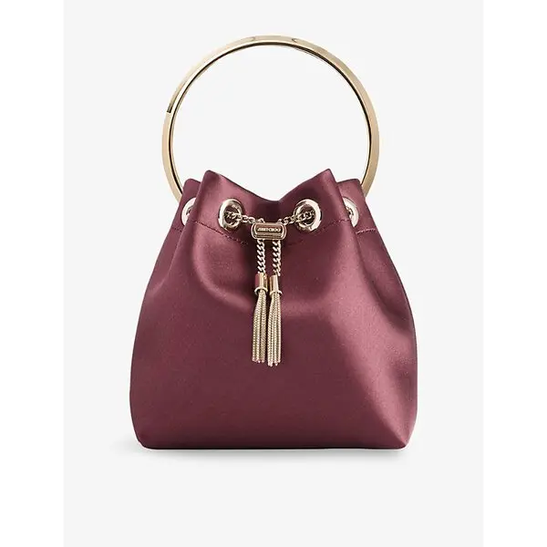 JIMMY CHOO Bon Bon Top-handle Bag - Deep Merlot/gold