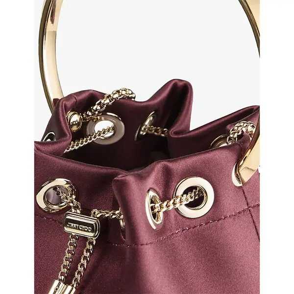 JIMMY CHOO Bon Bon Top-handle Bag - Deep Merlot/gold