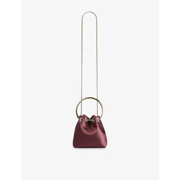 JIMMY CHOO Bon Bon Top-handle Bag - Deep Merlot/gold