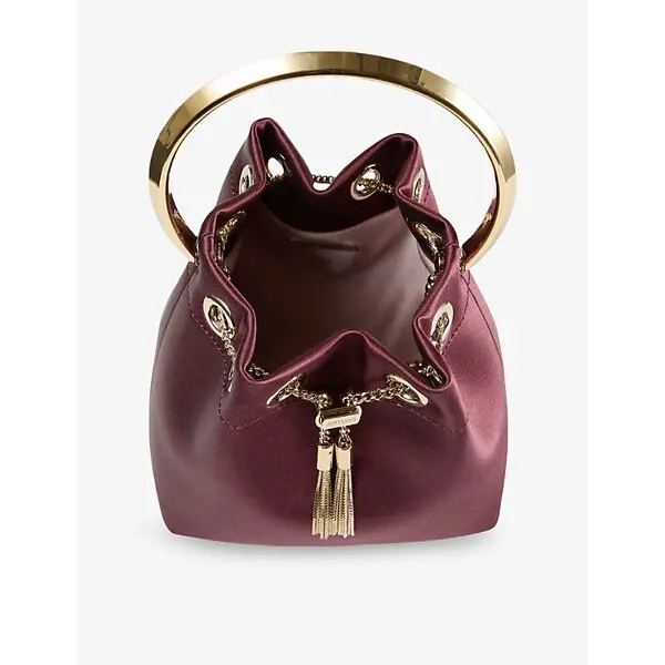 JIMMY CHOO Bon Bon Top-handle Bag - Deep Merlot/gold