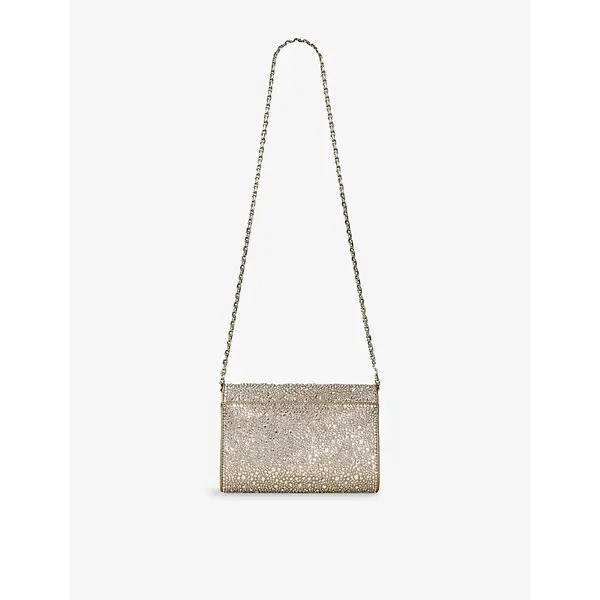 JIMMY CHOO Curve Rhinestone-embellished Clutch - Gold/crystal/shiny