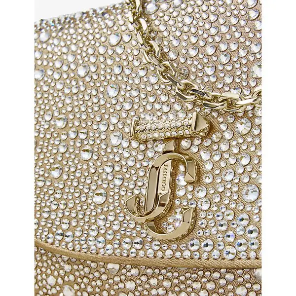JIMMY CHOO Curve Rhinestone-embellished Clutch - Gold/crystal/shiny