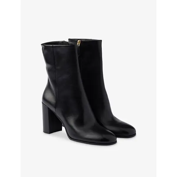 Prada Leather Heeled Ankle Boots