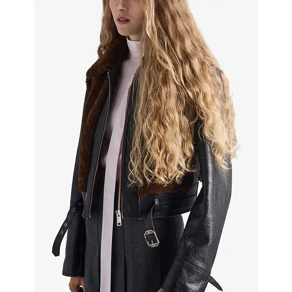 Prada Panelled Leather And Shearling Jacket