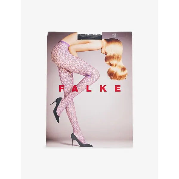 Falke Patterned Stretch-woven Tights - 3009 Black