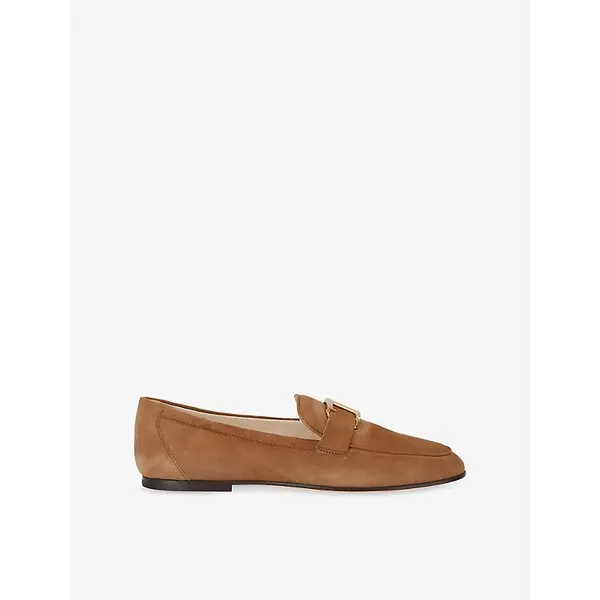 TOD'S Logo-hardware Suede Loafers