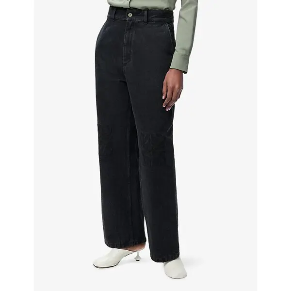 Loewe Anagram Baggy Denim Jeans - Black