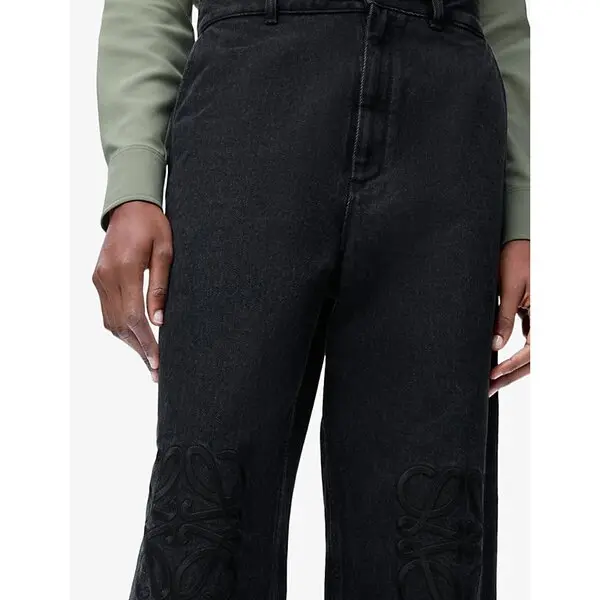 Loewe Anagram Baggy Denim Jeans - Black
