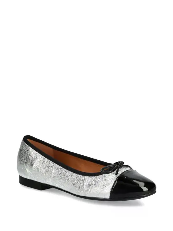 BILLI BI Metallic Bow Ballet Flats - Silver