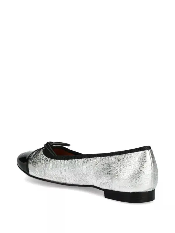 BILLI BI Metallic Bow Ballet Flats - Silver