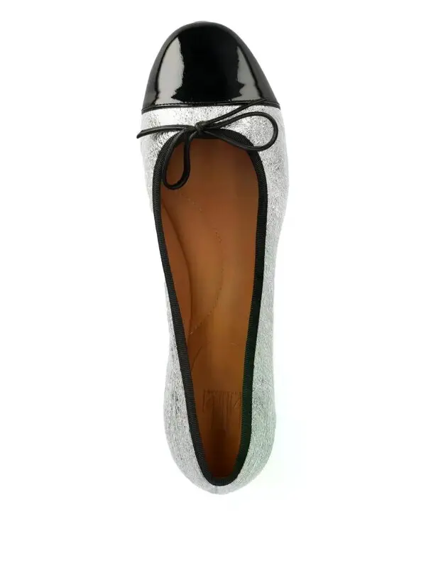 BILLI BI Metallic Bow Ballet Flats - Silver