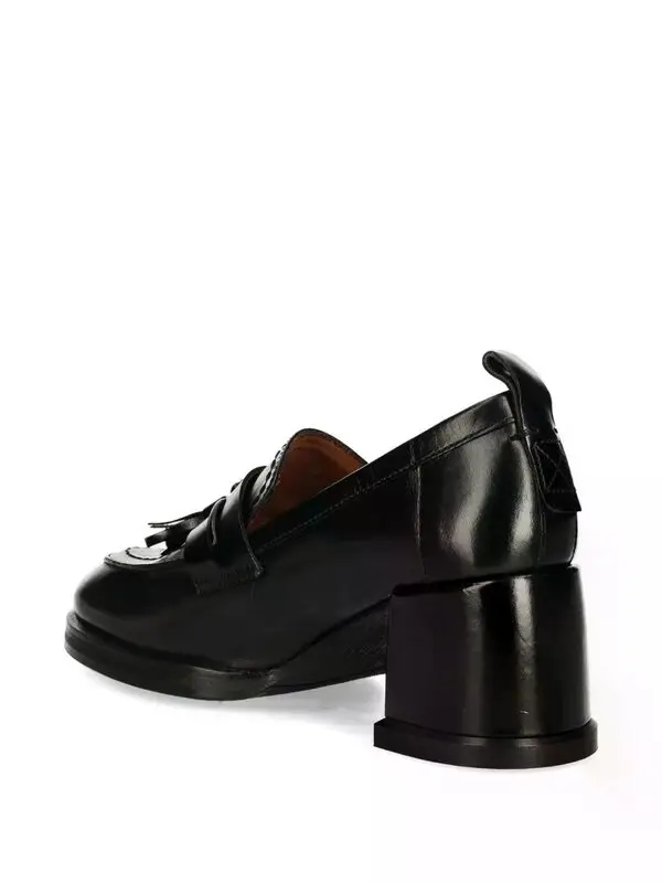 BILLI BI Leather Tassel Detail Block Heel Pumps