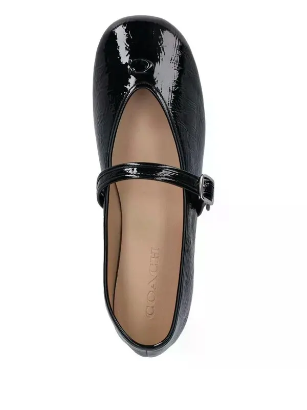 COACH Buckle Patent-leather Ballerina Flats