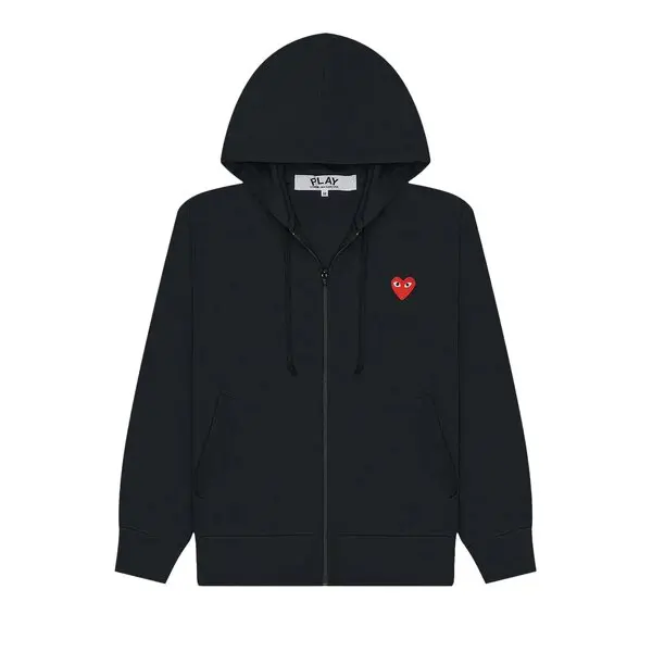 Play Comme Des Garcon Heart Emblem Zip-up Hoodie