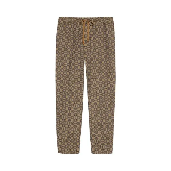Gucci Horsebit Jacquard Canvas Track Bottoms