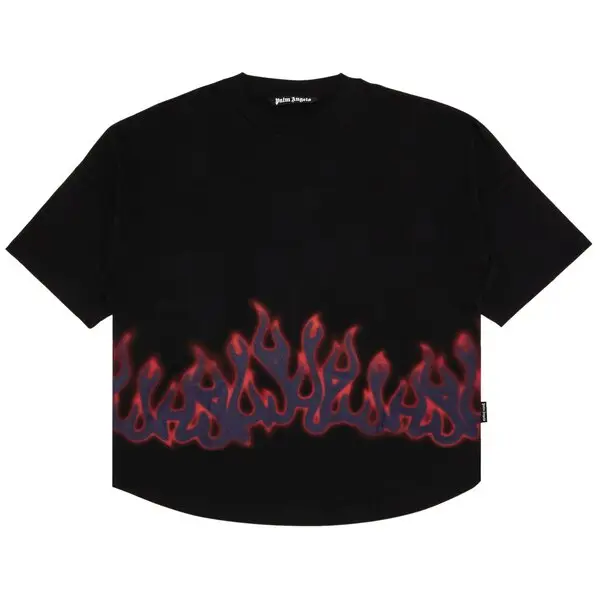 Palm Angels Flames Over T-shirt - Black