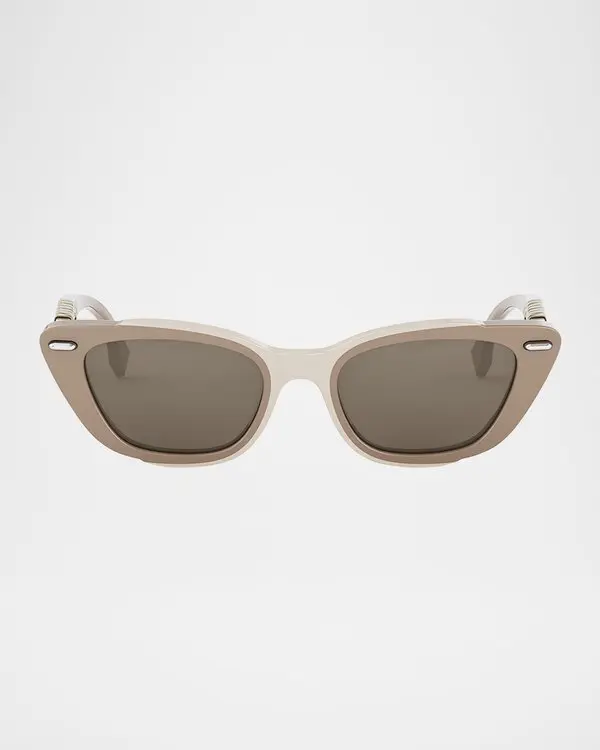 Fendi Interlace Cat-eye Sunglasses - Shiny Light Brown Brown