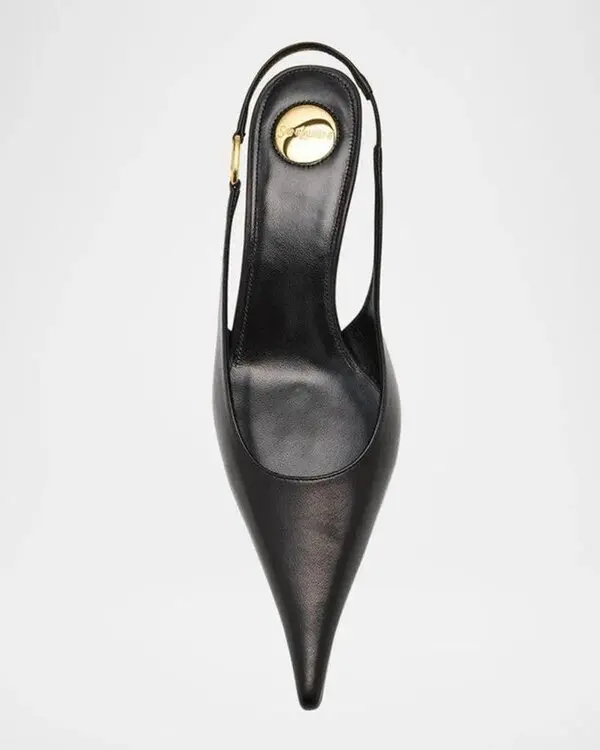 Saint Laurent Vendome Leather Slingback Pumps - Nero