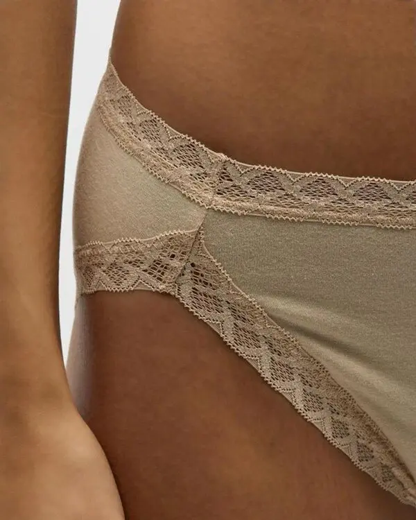 Natori Bliss French Cut Lace Trimmed Briefs - Cafe