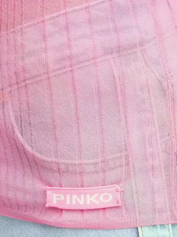 Pinko Ribbed Off-shoulder Long Sleeve Top