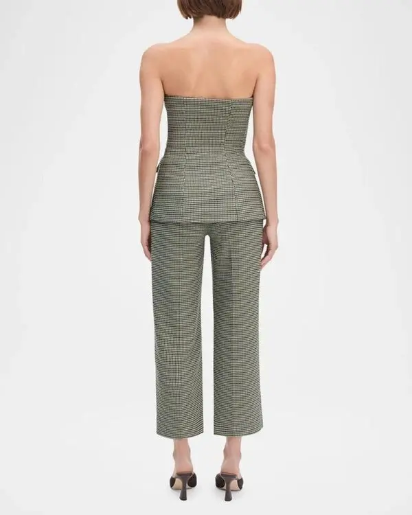 FAVORITE DAUGHTER Phoebe Houndstooth Bustier - Gray