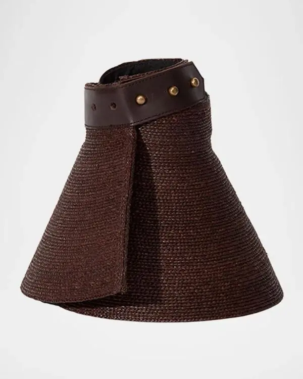 Janessa Leoné Birdie Raffia Visor - Chocolate