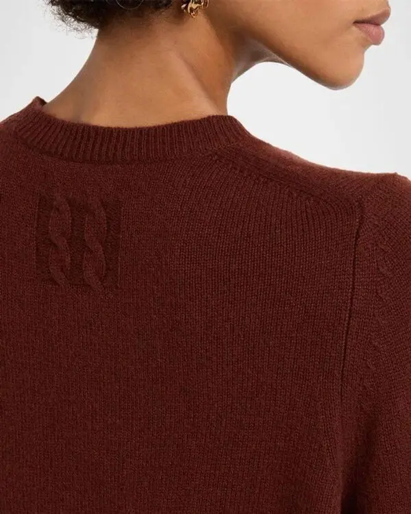NILI LOTAN Venus Cashmere Crop Sweater - Dark Rust