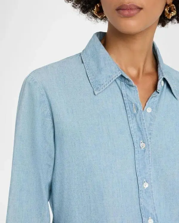 NILI LOTAN Monti Denim Button-down Shirt - Chambray
