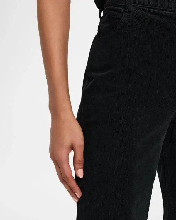 NILI LOTAN Roe Cotton Stretch Velvet Bootcut-leg Pants