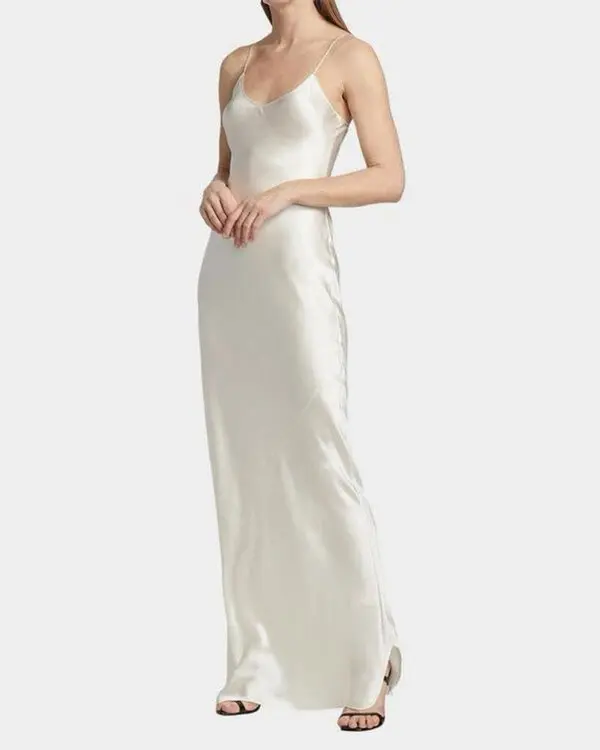 NILI LOTAN Silk Satin Slip Gown - Ivory