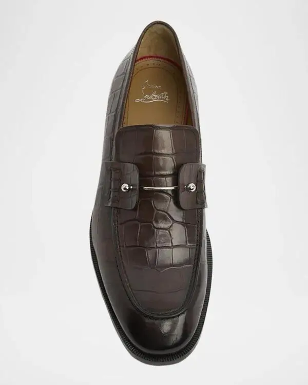 CHRISTIAN LOUBOUTIN Chambelimoc Croc-effect Loafers - Cosme