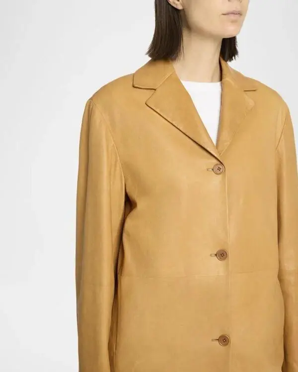 THE ROW Fabian Single-breasted Leather Jacket - Brown