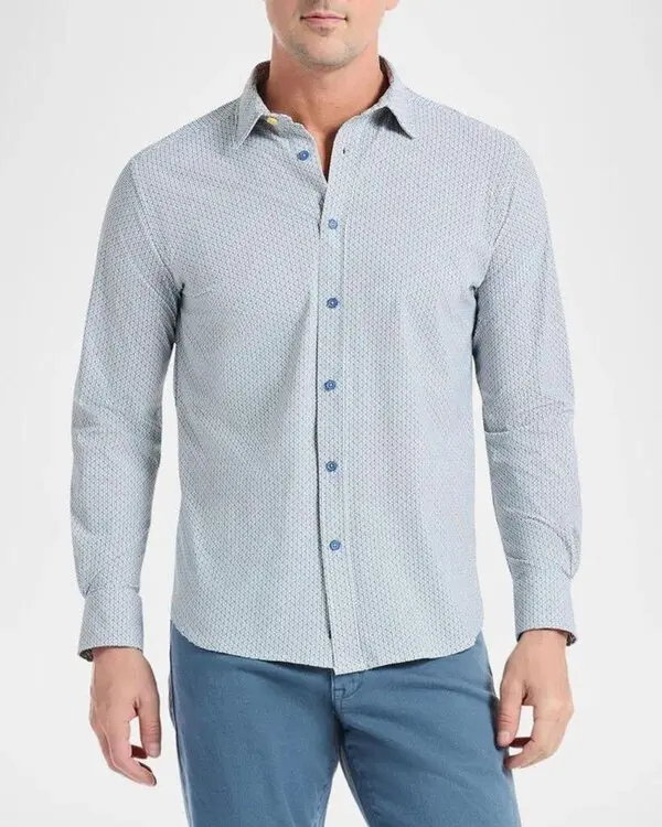 Robert Graham Apos;s Caveda Micro-geometric Stretch Sport Shirt