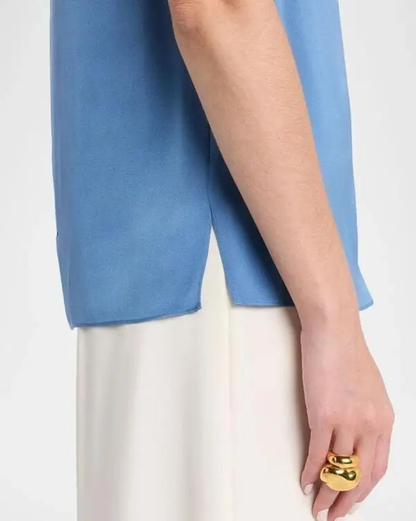 Kobi Halperin Mila Silk-stretch Sleeveless Top - Skyline