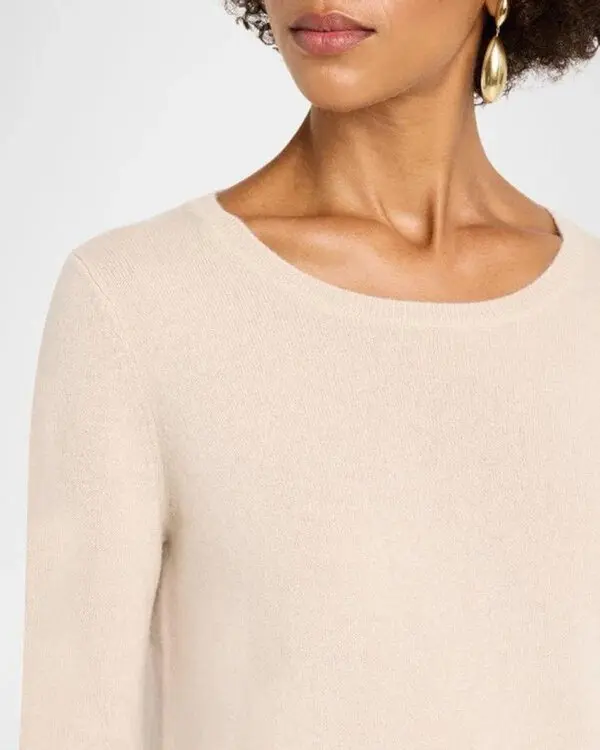 Neiman Marcus Cashmere Knit Top - Bone