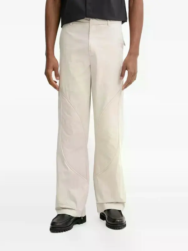 HELIOT EMIL Paneled Straight Leg Trousers - Neutrals