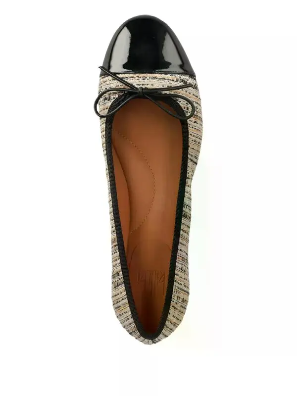 BILLI BI Tweed Cap-toe Flat Pumps