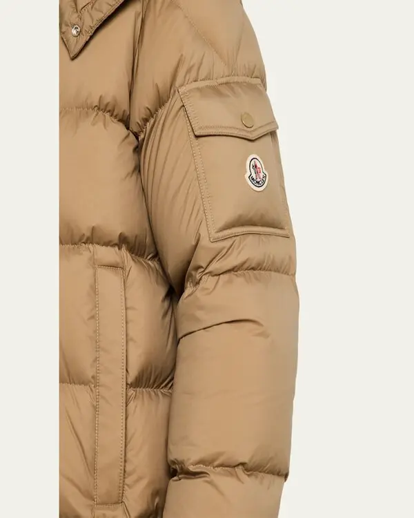 Moncler Maya Hooded Down Puffer Jacket - Beige