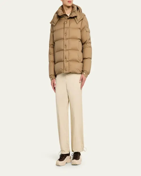 Moncler Maya Hooded Down Puffer Jacket - Beige