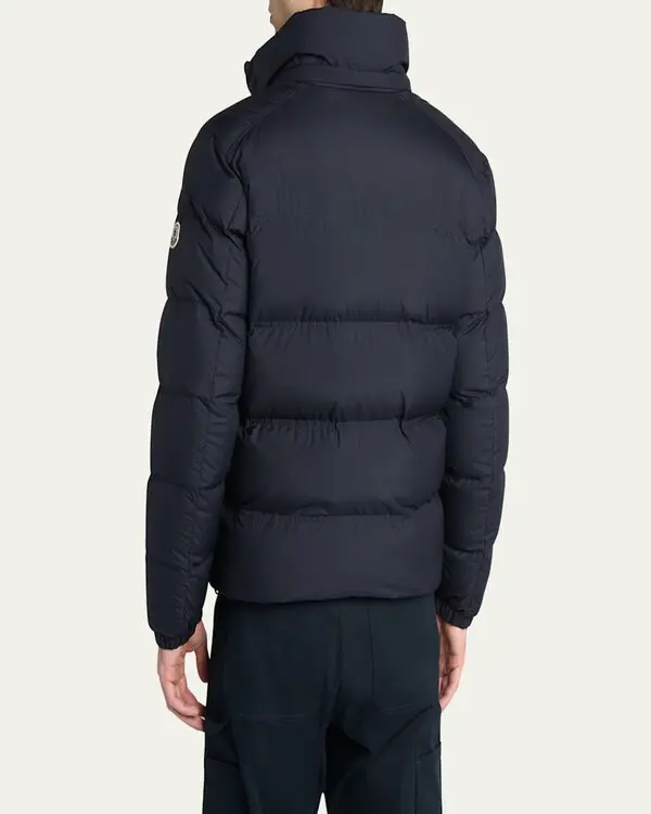 Moncler Bouvaque Tricolor-trim Down Jacket - Navy