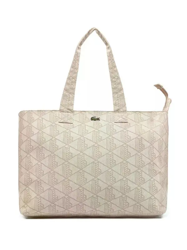 Lacoste Geometric-pattern Tote Bag - Neutrals
