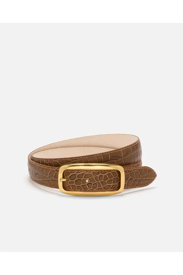 AUREUM No. 19 Croc-embossed Belt - Gold
